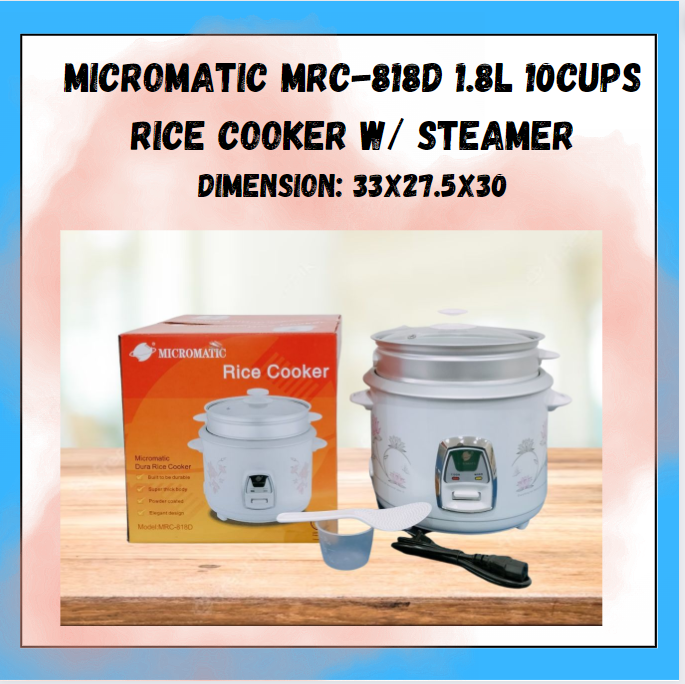 Micromatic MRC-818D Rice Cooker 1.8L Good for 10-12 Persons White ...