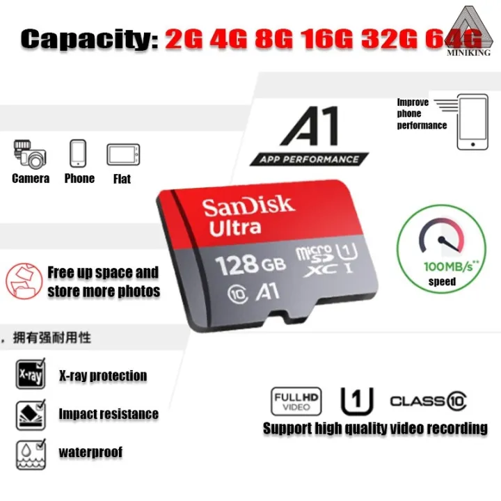 Original SanDisk Ultra SD Card A1 667x micro sd memory card 2G 4G 8G ...
