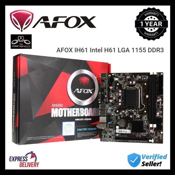 AFOX IH61 Intel H61 LGA 1155 DDR3 USB 2.0 VGA HDMI MicroATX Motherboard ...