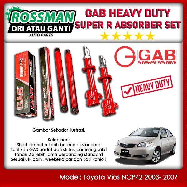 Toyota Vios NCP42 2003- 2007 GAB Heavy Duty Super R Absorber Set | Lazada
