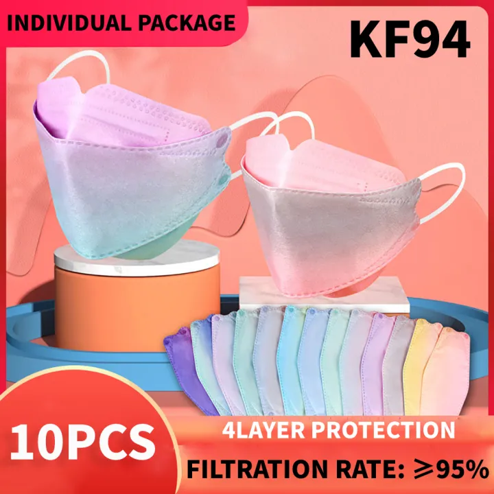 Hourser KF-94 Korean style rainbow gradient n95 masks 4-layer non-woven ...
