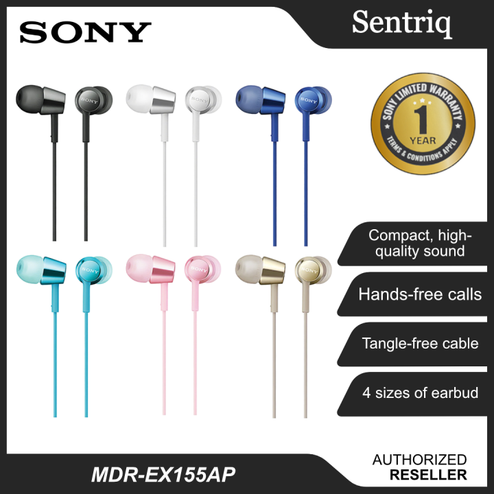 Sony MDR-EX155AP In-Ear Headphones with Mic (Original) from Sony ...