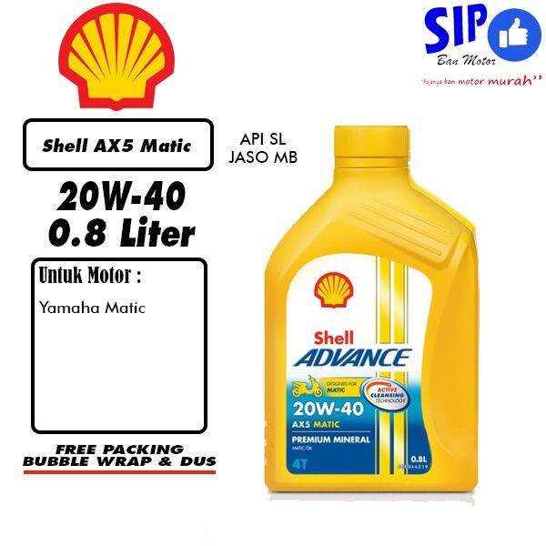Oli Shell Advance AX5 Scooter 20W40 0.8 Liter (800 ml) oli yamaha matic ...