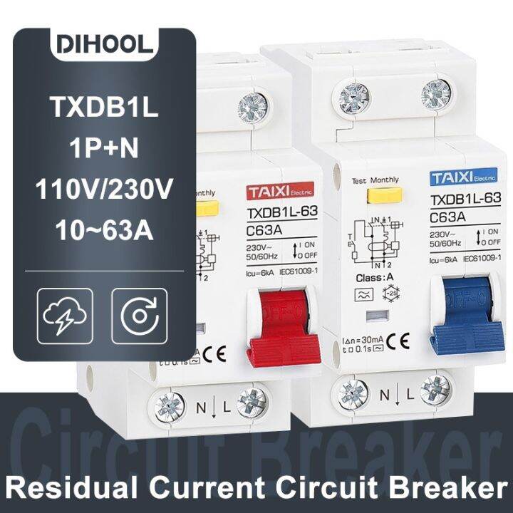 TXDB1L Residual Current Circuit Breaker RCCB RCD RCBO Type A / AC DPNL ...