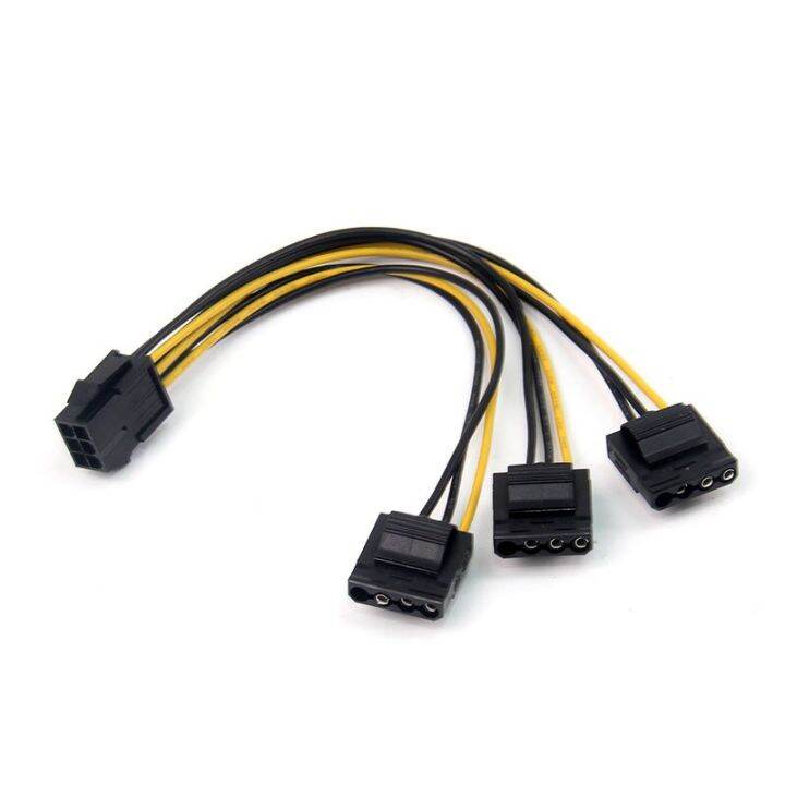 6-Pin To 3 X Molex 4 Pin PCI Express Video Card ตัวเมีย-ATX PSU PCI-E ...