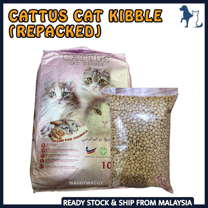 WaggyWaggy Cattus Cat Kibble 100g 1kg Original Pack Ocean Fish Formula ...