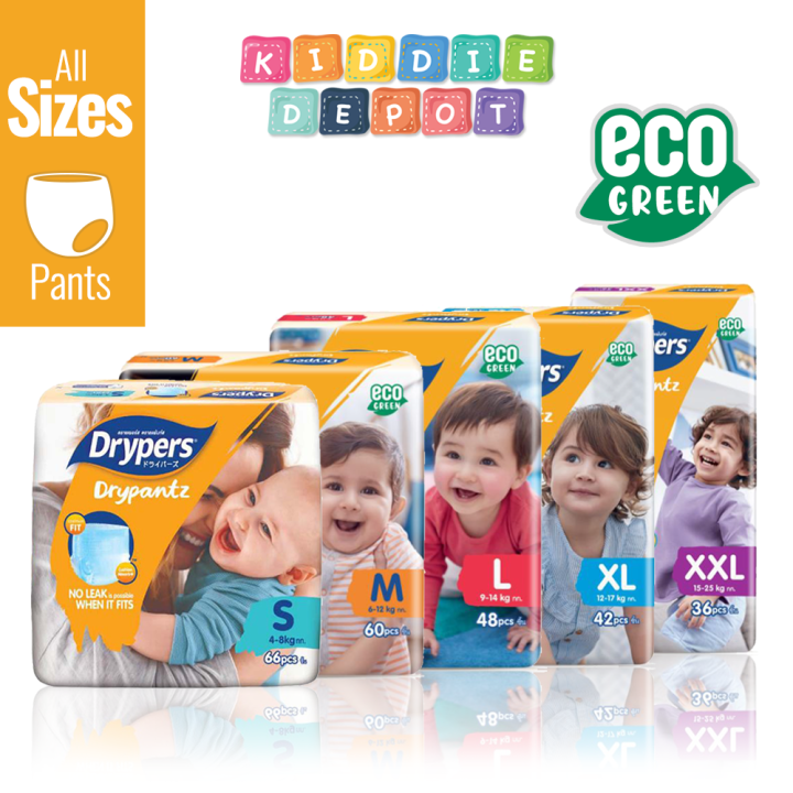 Drypers Drypantz Single Pack All Sizes (S66/M60/L48/XL42/XXL36) - READY ...