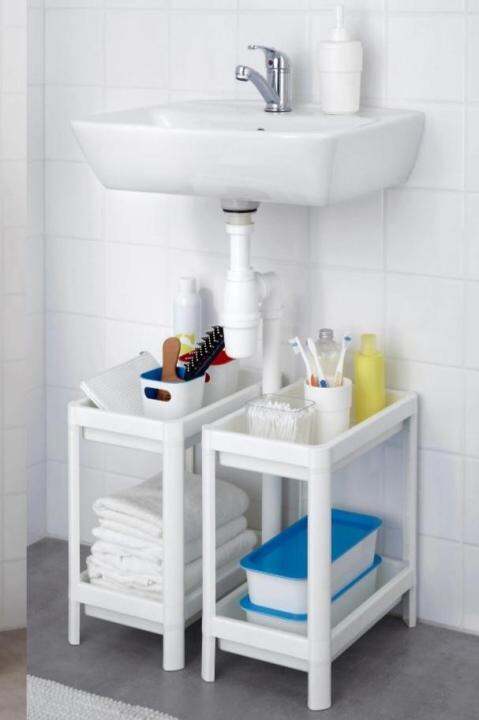 IKEA VESKEN Bathroom Rack Bathroom Shelving Shelf Unit | Lazada