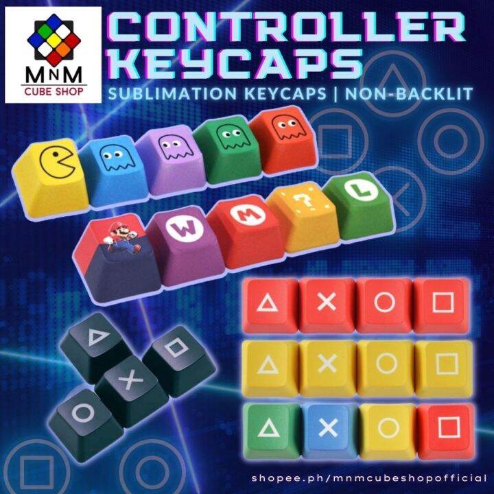 PBT Keycaps 5-Top Dye-Sublimation 5-Key Mario / Game Controller PSP ...