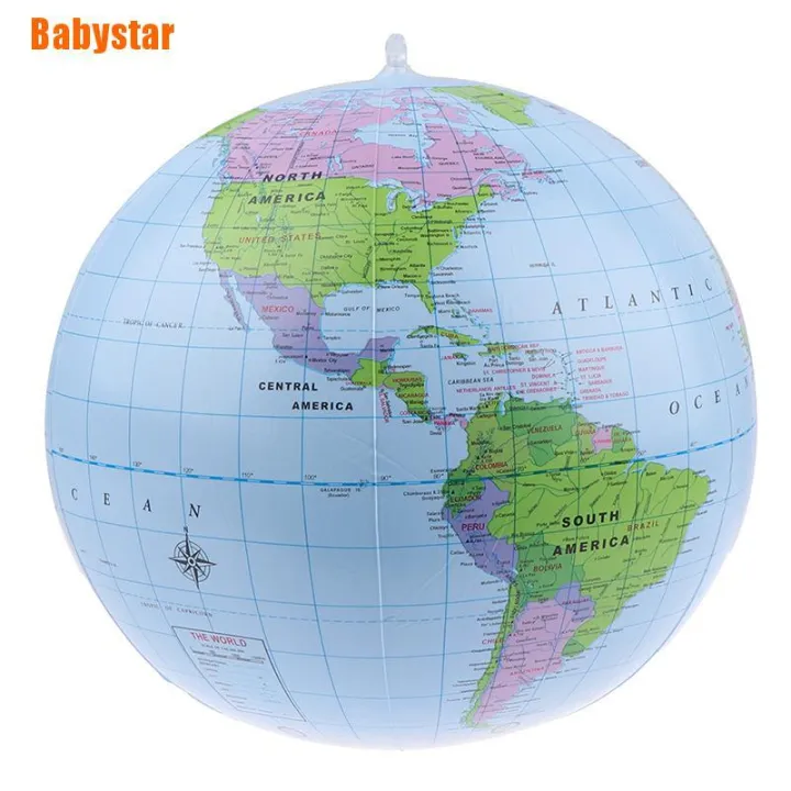 Babystar 38Cm Inflatable Globe World Earth Ocean Map Ball Geography ...