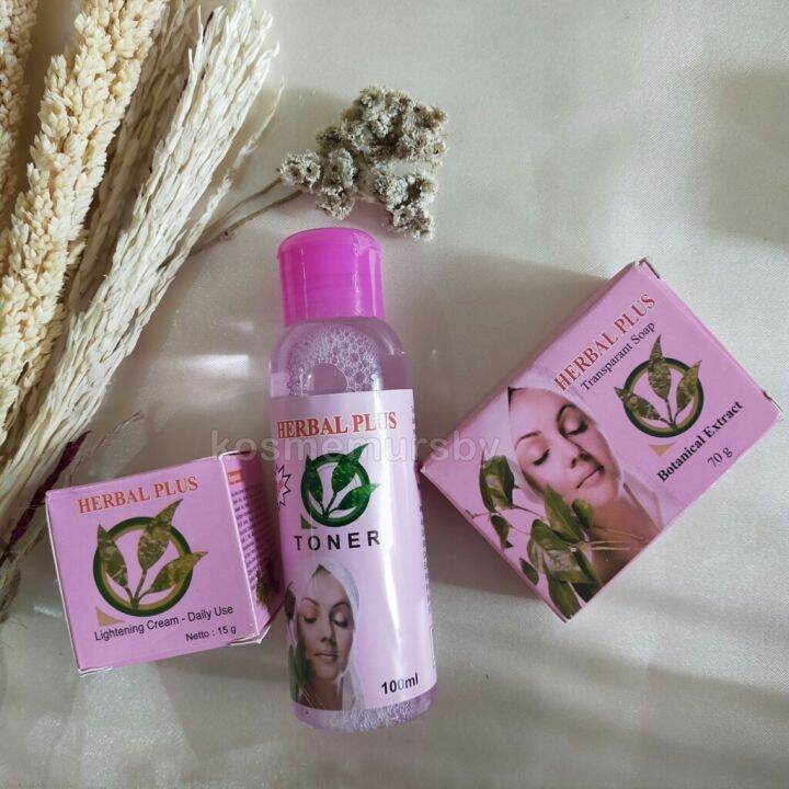 Paket 3in1 Toner Sabun Cream Herbal Plus - Herbal Plus Original ...