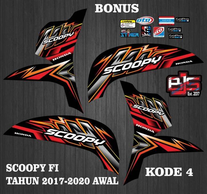 striping motor scoopy fi injeksi tahun 2017-2020 kode 4 | Lazada Indonesia