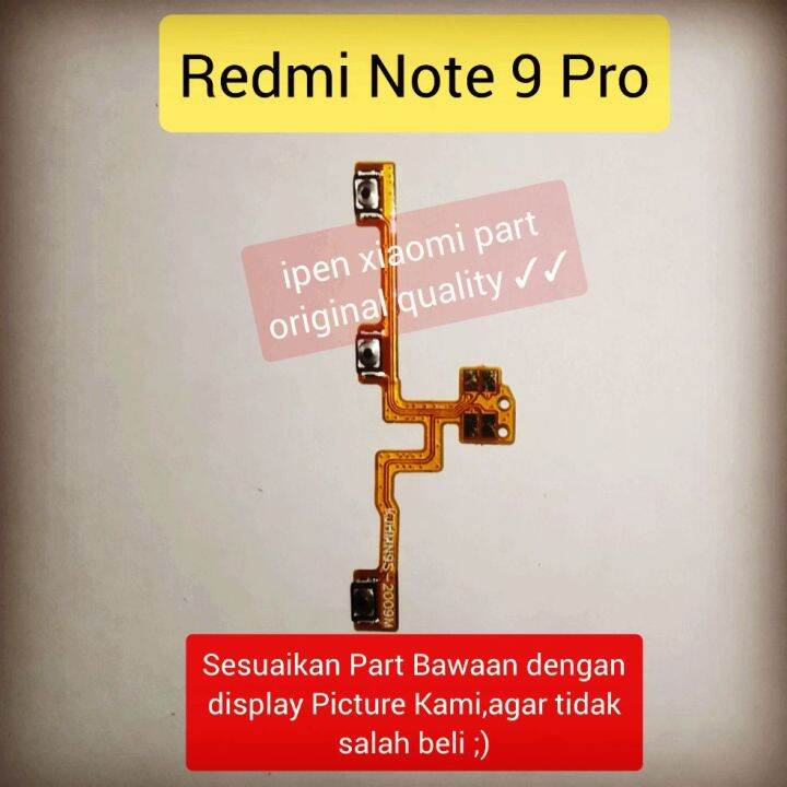 Flexible Tombol On Off Volume Redmi Note 9 Pro Xiaomi Original Switch ...
