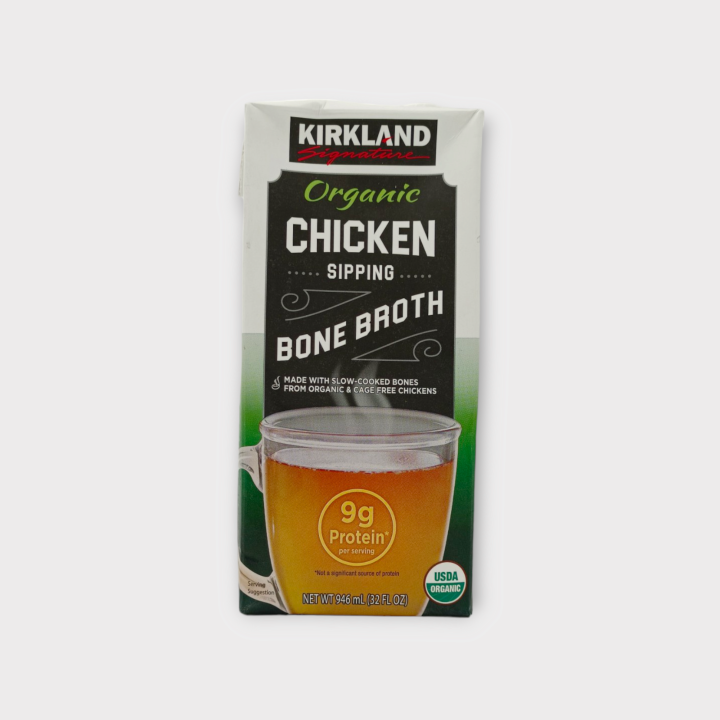 (USA) Kirkland Signature Organic Chicken Sipping Bone Broth. 946 ml ...