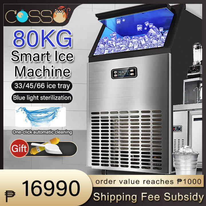 [cod][3 Months Warranty]ice Cube Maker Machine 55kg 80kg Commercial Ice