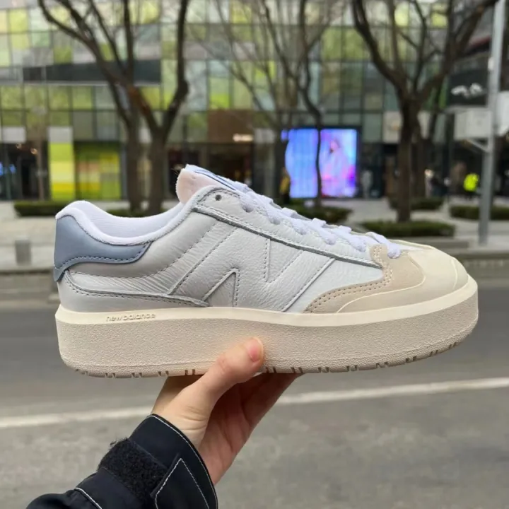 New Balance 302 Beige and Blue Retro Platform Low-Top Height Increasing ...