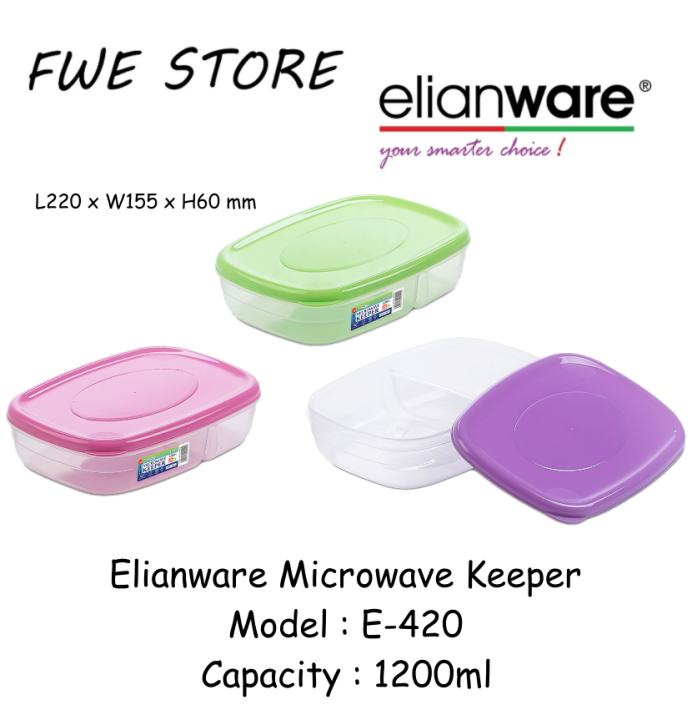 Elianware E-420 Lunch Box / Microwave Keeper ( 1200ml ) | Lazada