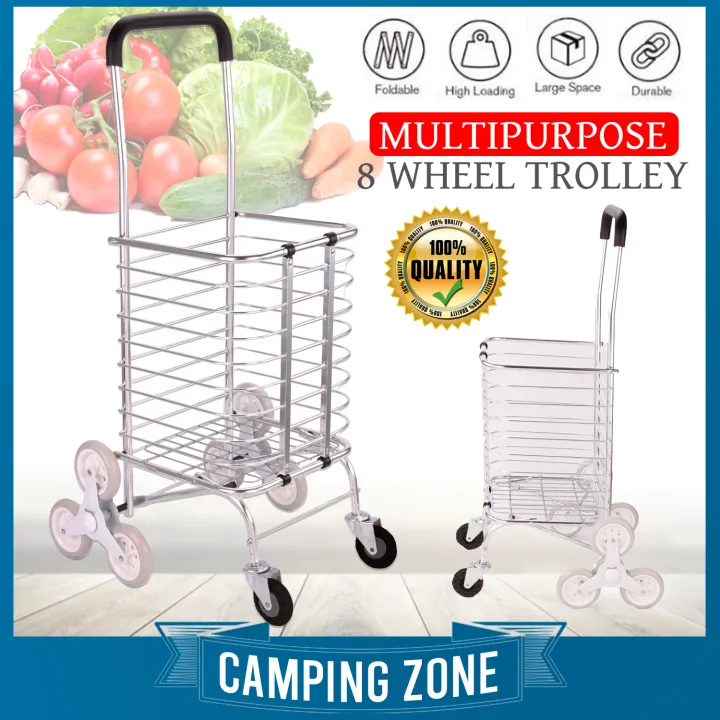 Stair-Climber 8 Wheel Aluminium Foldable Folding Grocery Shopping ...