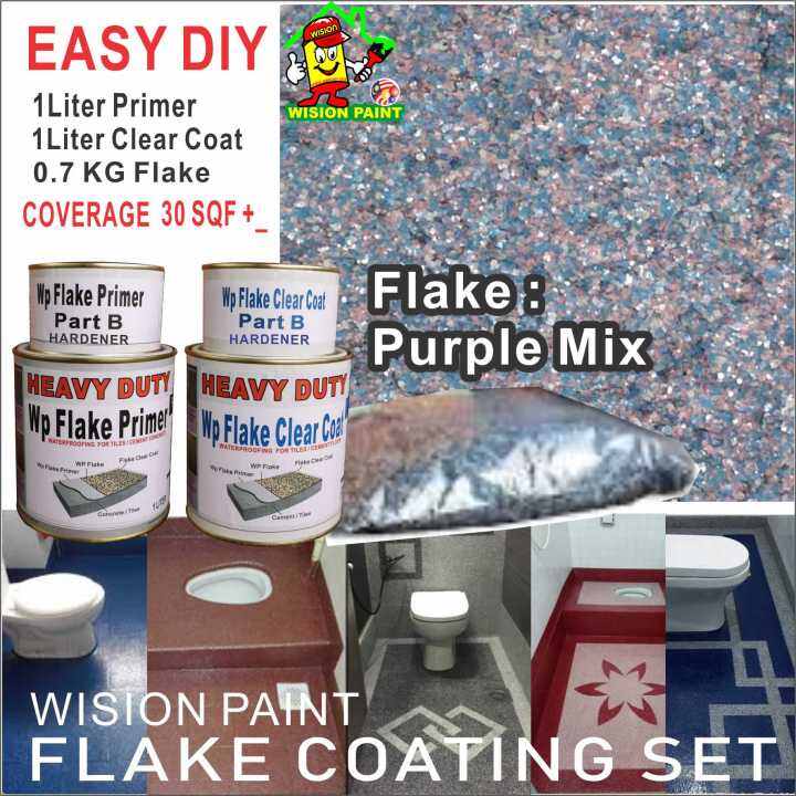 PURPLE MIX COLOUR FLAKE COATING ( 1 SET ) Epoxy Colour Flake Coating ...