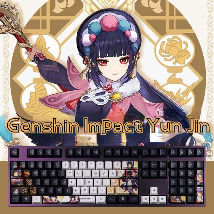 Genshin Impact Yun Jin KeyCaps Game Character Key Caps PBT Material ...