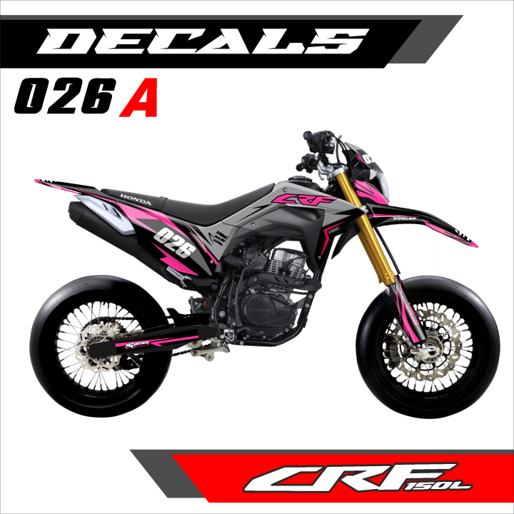 Decal Stiker Fullbody CRF150L Motif Garis Silver Hitam Kombinasi - CSP ...