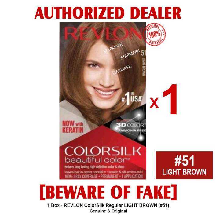 REVLON Colorsilk BEAUTIFUL Color - Revlon LIGHT BROWN (#51) Ammonia ...