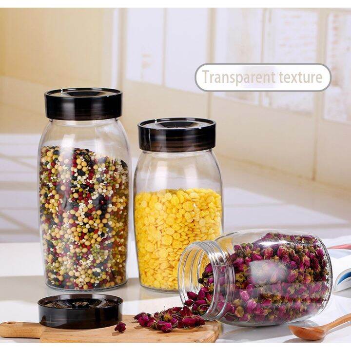 Delisoga Deli Glassware Sealed Jar Glass Storage Jar for Food Candy ...