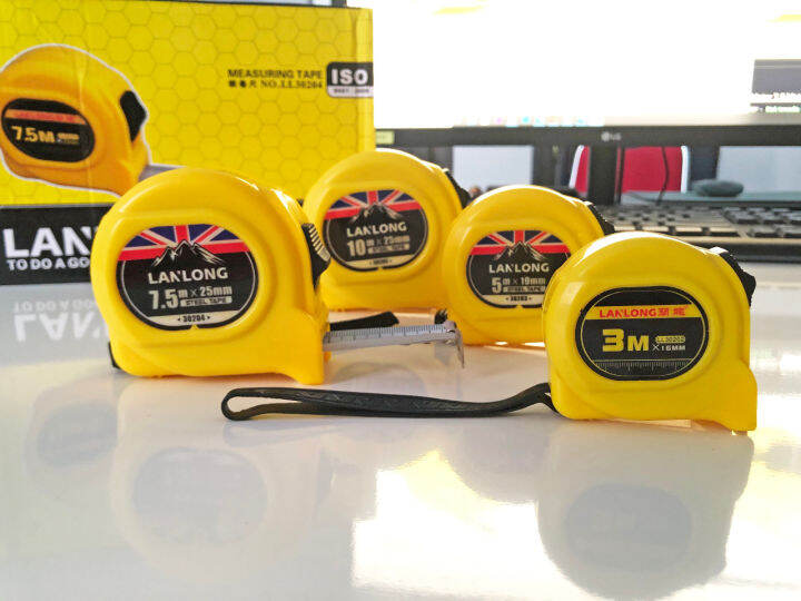 Meteran Roll Gulung Besi 3m - 5m - 7.5m - 10 m Measuring Tape Stainless Steel Lock Meteran ...