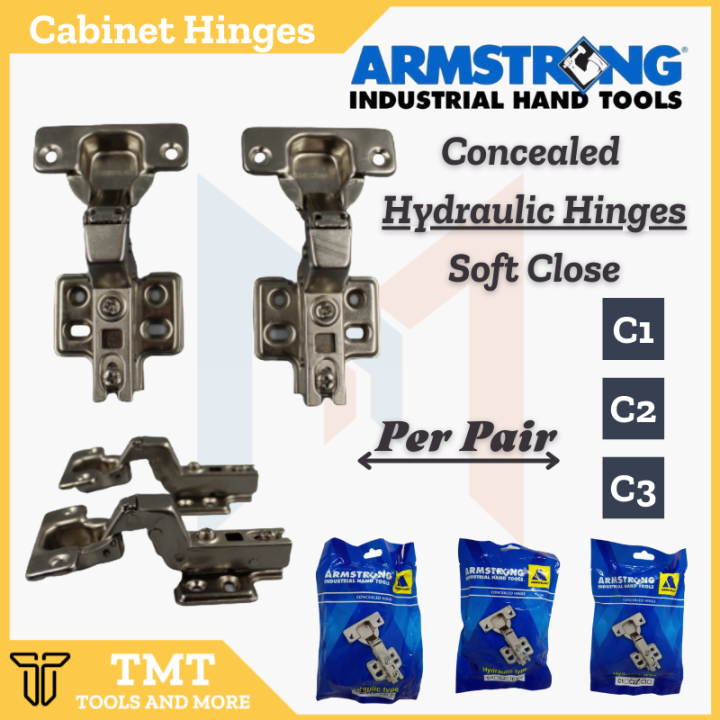 ARMSTRONG Cabinet Door Hydraulic Hinges Soft Close Concealed Heavy Duty C1,C2,C3 | Lazada PH