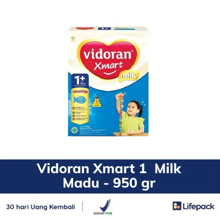 Vidoran Xmart 1+ Milk Madu - 950 gr - Susu Pertumbuhan Anak Usia 1-3 ...