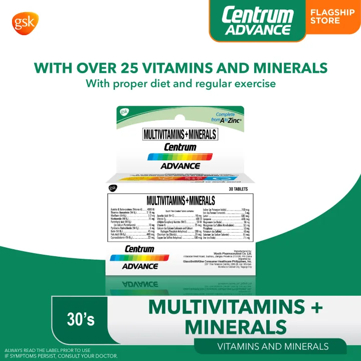Multivitamins+Minerals (Centrum Advance) 30 tablets for Immunity and ...