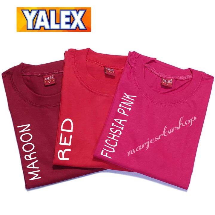 Yalex Plain T-shirt UNISEX (On-hand) Fuchsia,Red,Maroon | Lazada PH