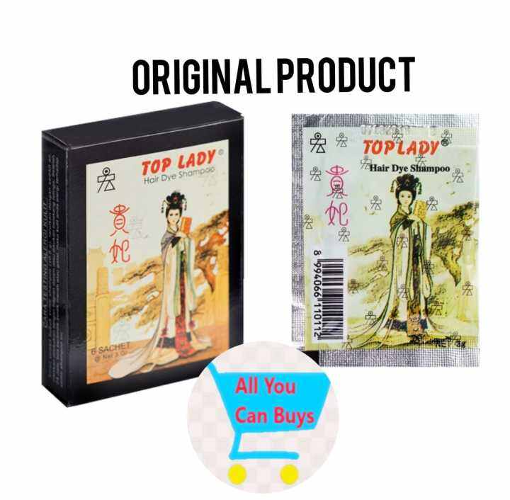 TOP LADY HAIR DYE SHAMPO SACHET / SEMIR RAMBUT BUBUK PERWARNA RAMBUT HITAM ALAMI | Lazada Indonesia
