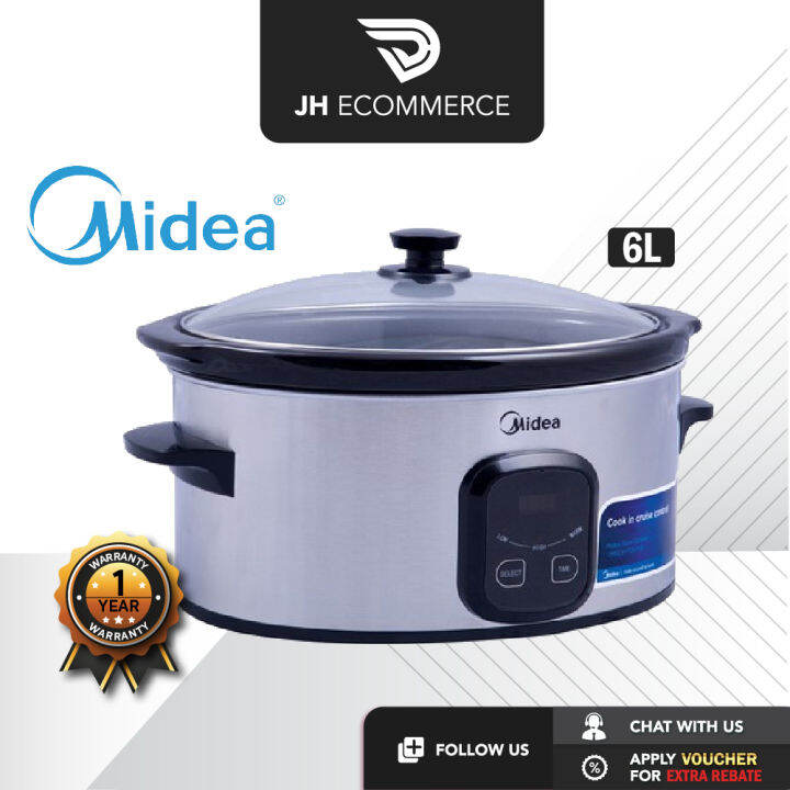 Midea 6L Slow Cooker MSCK-TC60SS With Heat-Proof Handle | Lazada