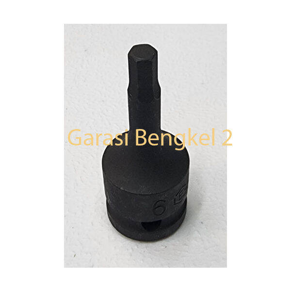 Genius Tools 1/2" Dr. 6mm Hex Impact Bit Socket 60mmL 446006 Kunci ...