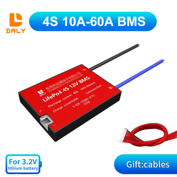 Daly 12V 4S LiFePO4 BMS 10A 15A 20A 30A 40A 50A 60A Waterproof BMS With Balance Common Port ...
