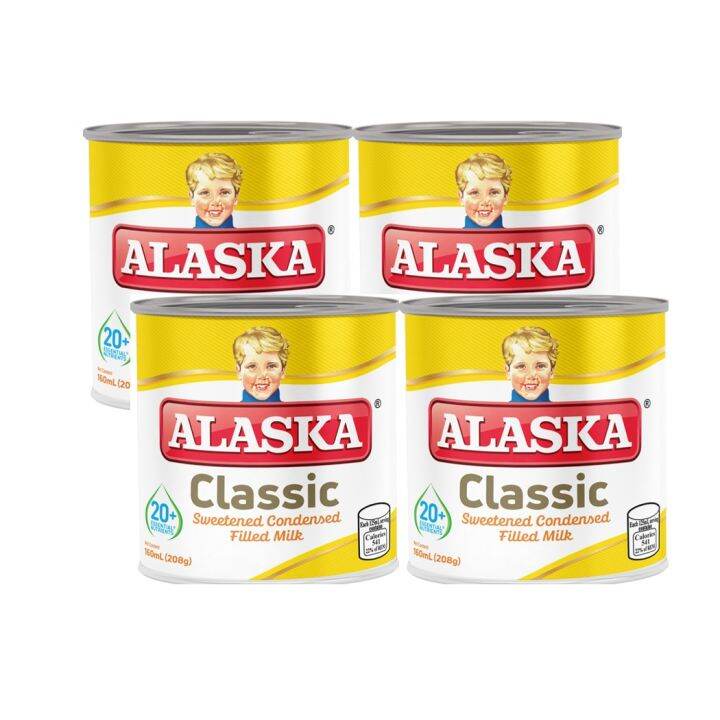 Alaska Classic Sweetened Condensed Filled Milk 160ml - Pack of 4 ...