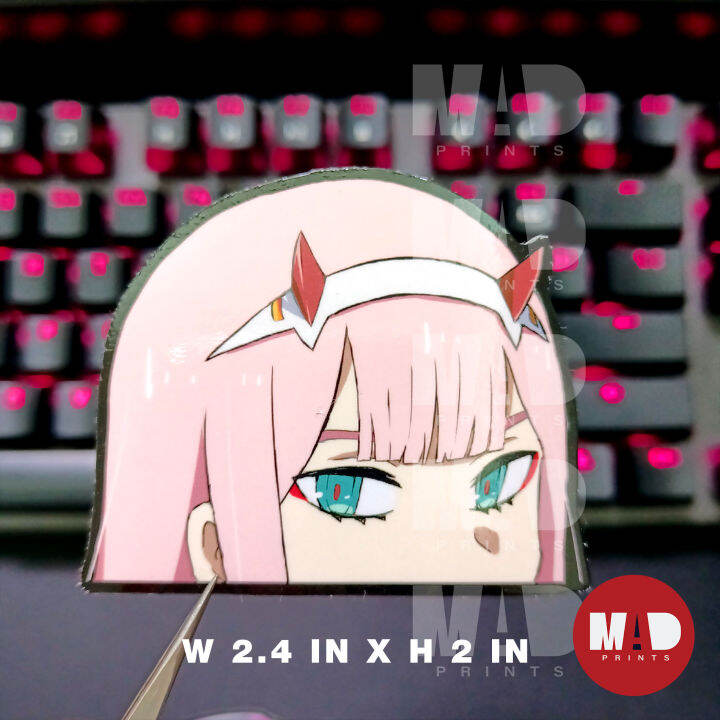 Darling in the Franxx - Zero Two Peek Waterproof Laminated Sticker ...