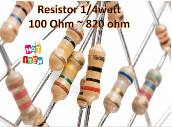 (100 Ohm~820 Ohm) 10 Pcs / 50 Pcs Carbon Film Resistor Perintang 1 ...