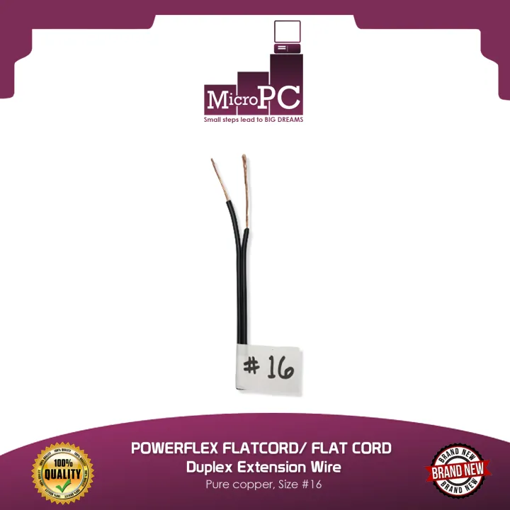 POWERFLEX FLATCORD/ FLAT CORD Duplex Extension Wire, Pure copper, Size ...