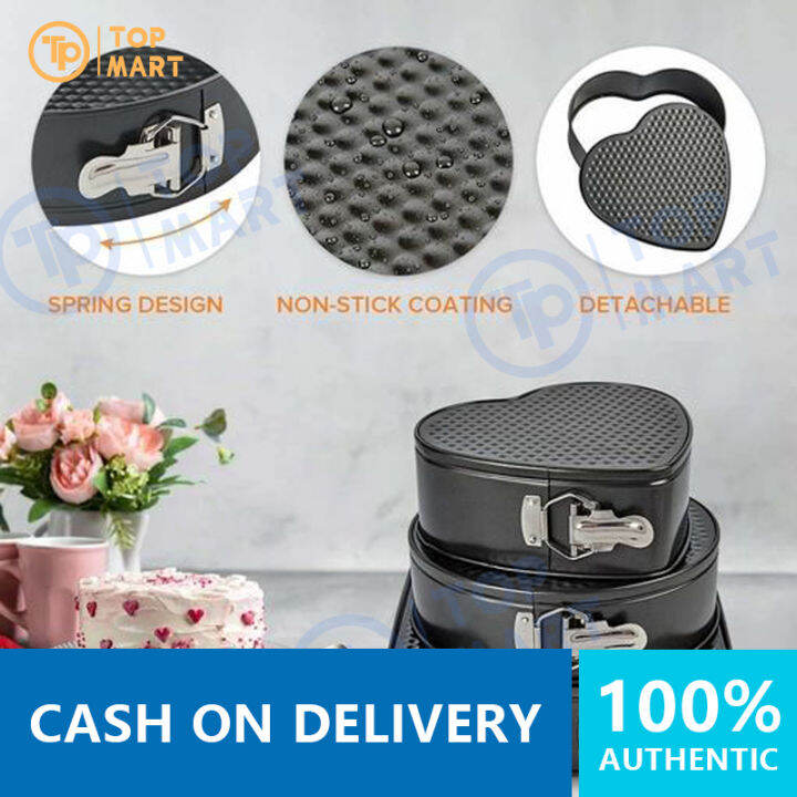 3pcs set Non-stick Removable Base Tray Baking Molding Round Cake Pan ...