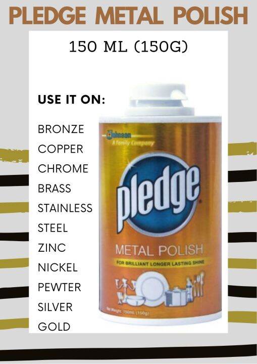 Pledge Metal Polish Net Wt. 150 ml (150g) Brilliant longer lasting ...