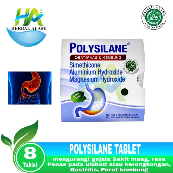 Polysilane Tablet Kunyah - Obat maag dan perut kembung | Lazada Indonesia