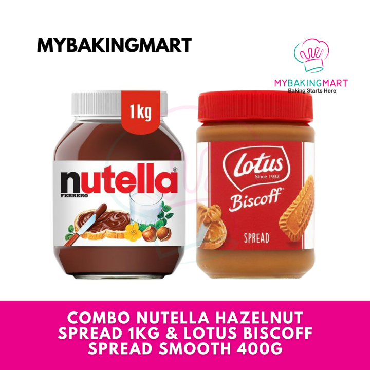 Mybakingmart | COMBO Biscoff Spread Original 400g & Nutella Hazelnut Spread 1kg | Lazada