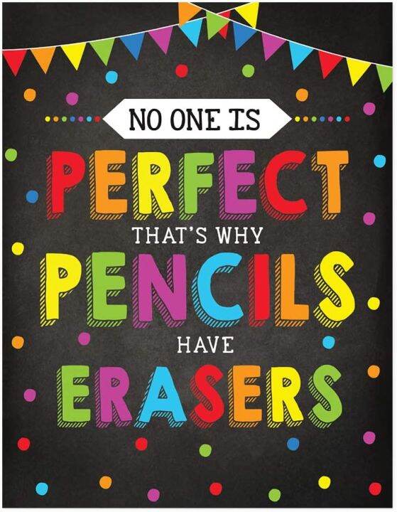 School Classroom Teacher Wall Art Decor Poster Signs No One is Perfect ...