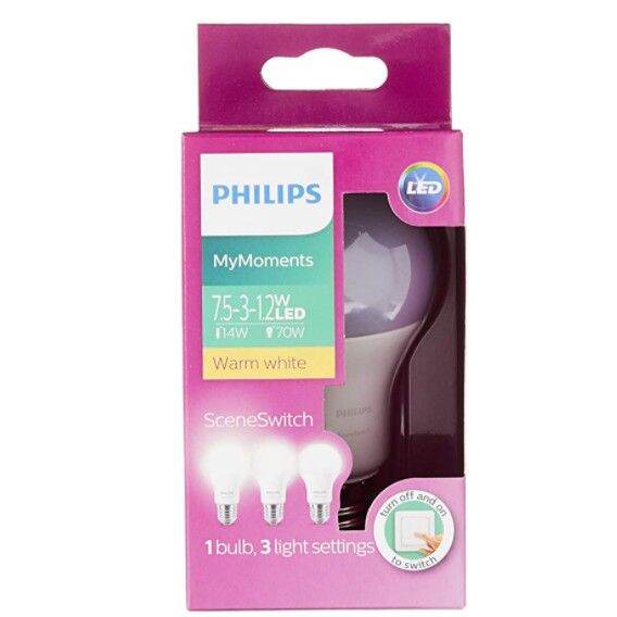 PHILIPS LED Scene Switch Bulb 7.5 - 70W, E27 Cap base- Warm White ...