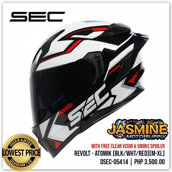 Revolt atomik sec helmet with free smoke lens and spoiler | Lazada PH