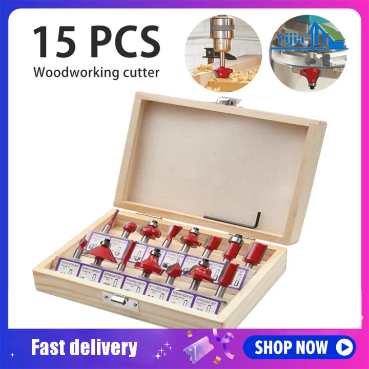 15 Pcs / Set Woodworking Milling Cutters Bit Set For Wood Cutter ...