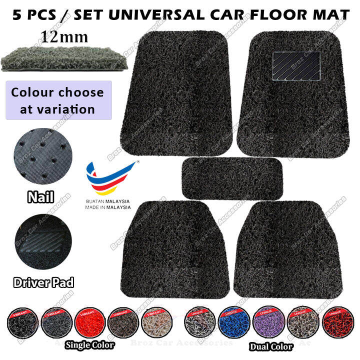 5pcs Universal Waterproof Pre Cut Car Floor Mats Carpets Kereta Karpet ...