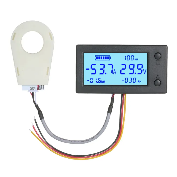DC 5V~90V Digital Voltmeter Ammeter Gauge Battery Capacity Electric ...